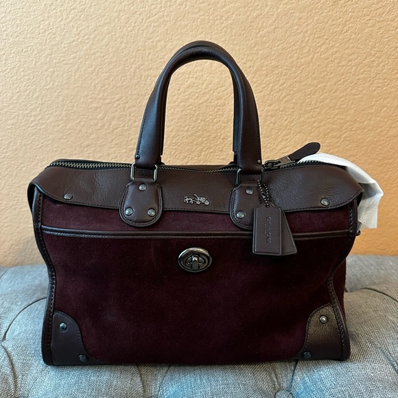 Coach | Bags | Nwt Black Suede Coach Bag W Shoulder Strap | Poshmark